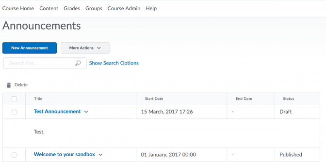 Announcement – Teaching & Learning Support