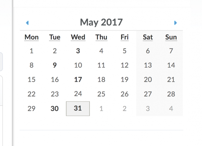 calendar – Teaching & Learning Support