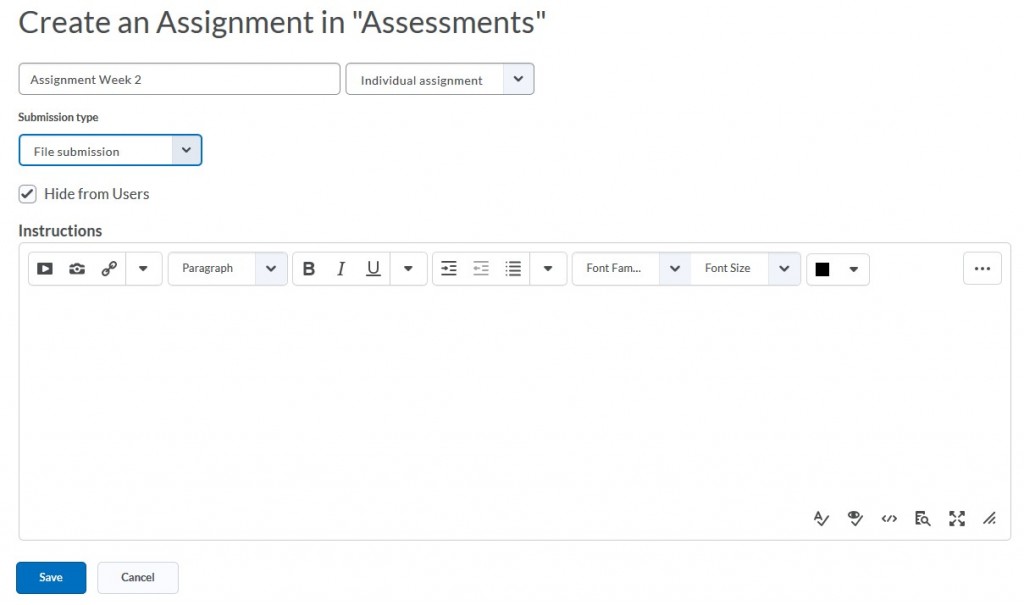 new_assignment – Teaching & Learning Support