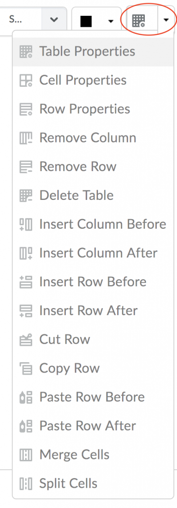 tables_button – Teaching & Learning Support