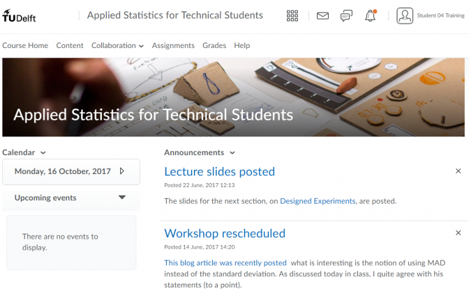 Course Example – Teaching & Learning Support