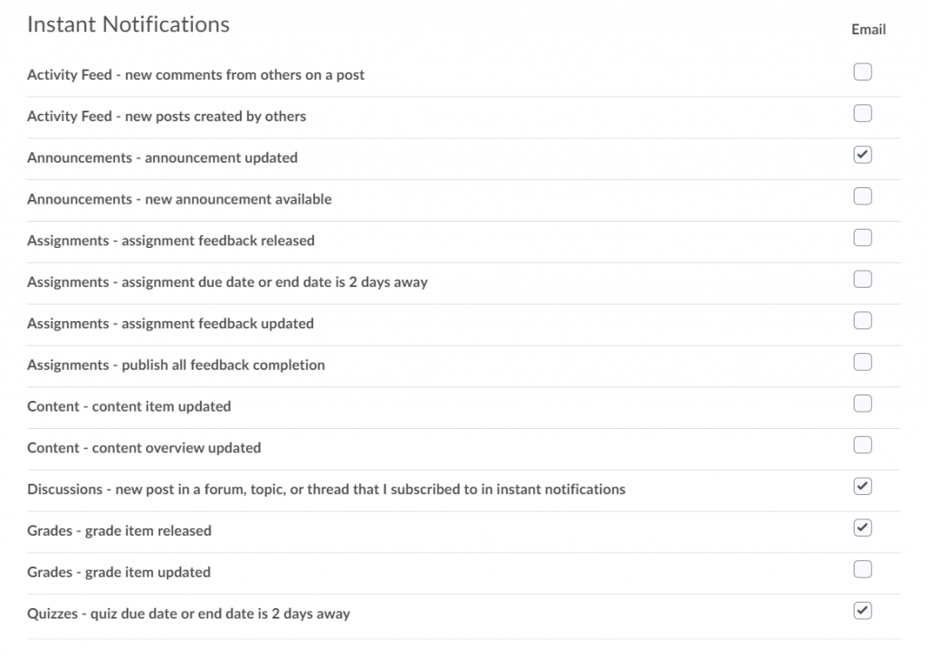 Notifications for students – Teaching & Learning Support