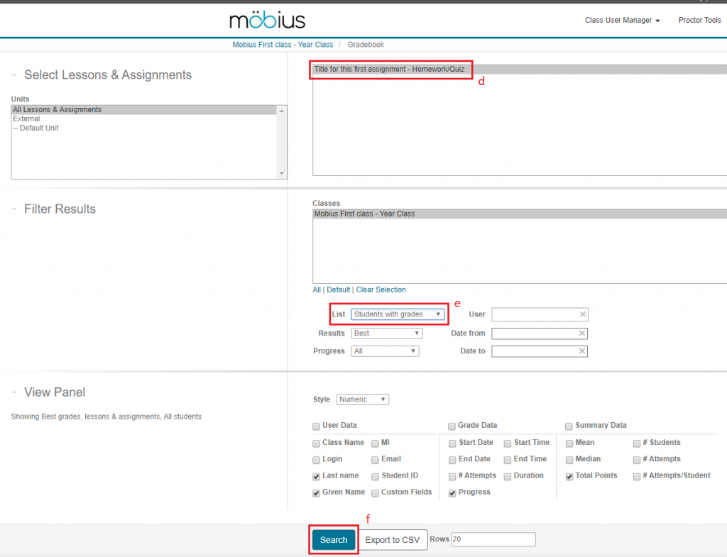 Mobius-class-grades – Teaching & Learning Support