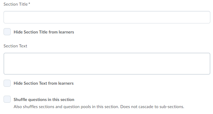 QuizzesSection – Teaching & Learning Support