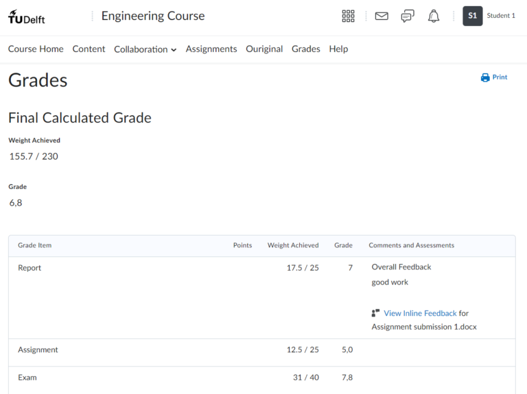 Viewing your grades (for students) – Teaching & Learning Support